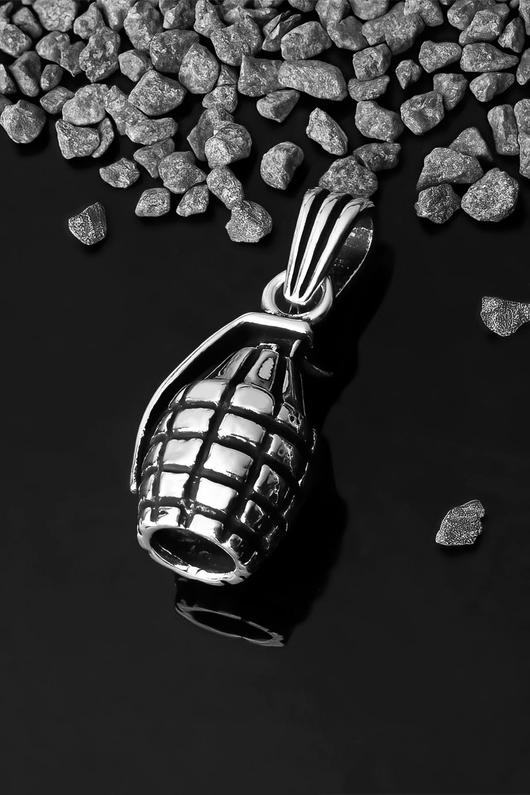 925 Sterling Silver Hand Grenade Model Men's Pendant - Etsy