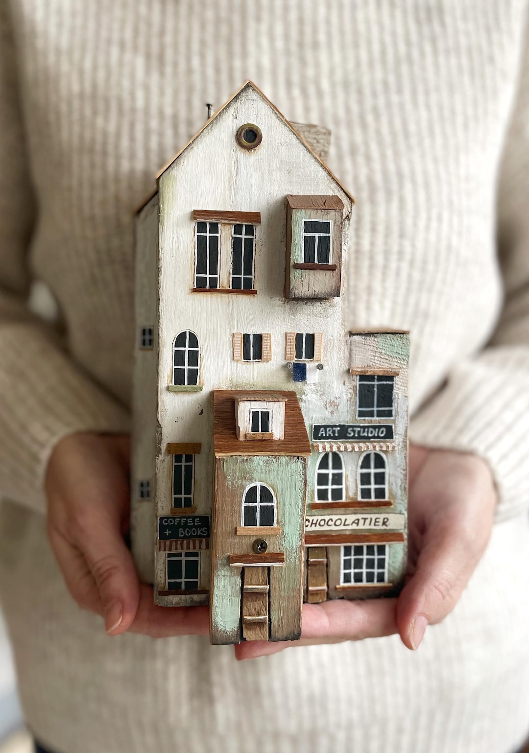 Rustic Miniature House, Rustic Home Decor, Wooden House, Country ...