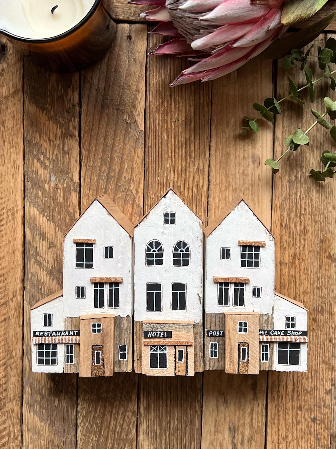 Small Wooden Houses, Wooden Home Decor, Rustic Wooden Art Home Decor ...