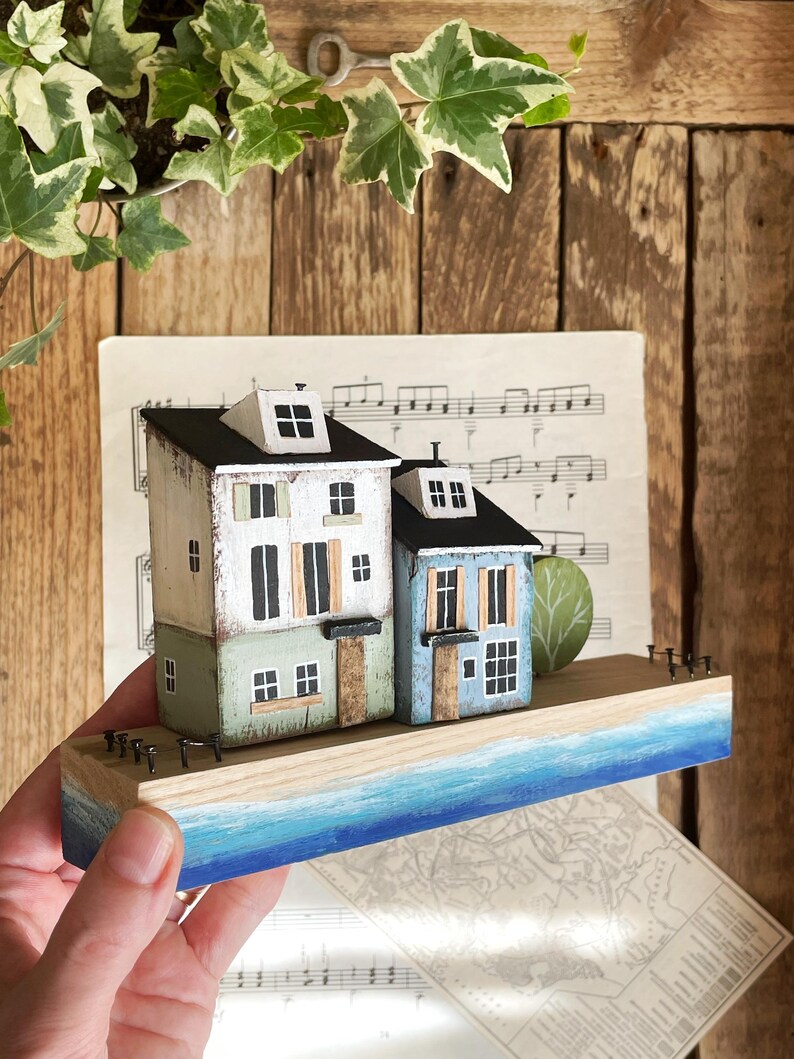 Wooden House Miniatures, Rustic Home Decor, Old Cottages, Driftwood ...