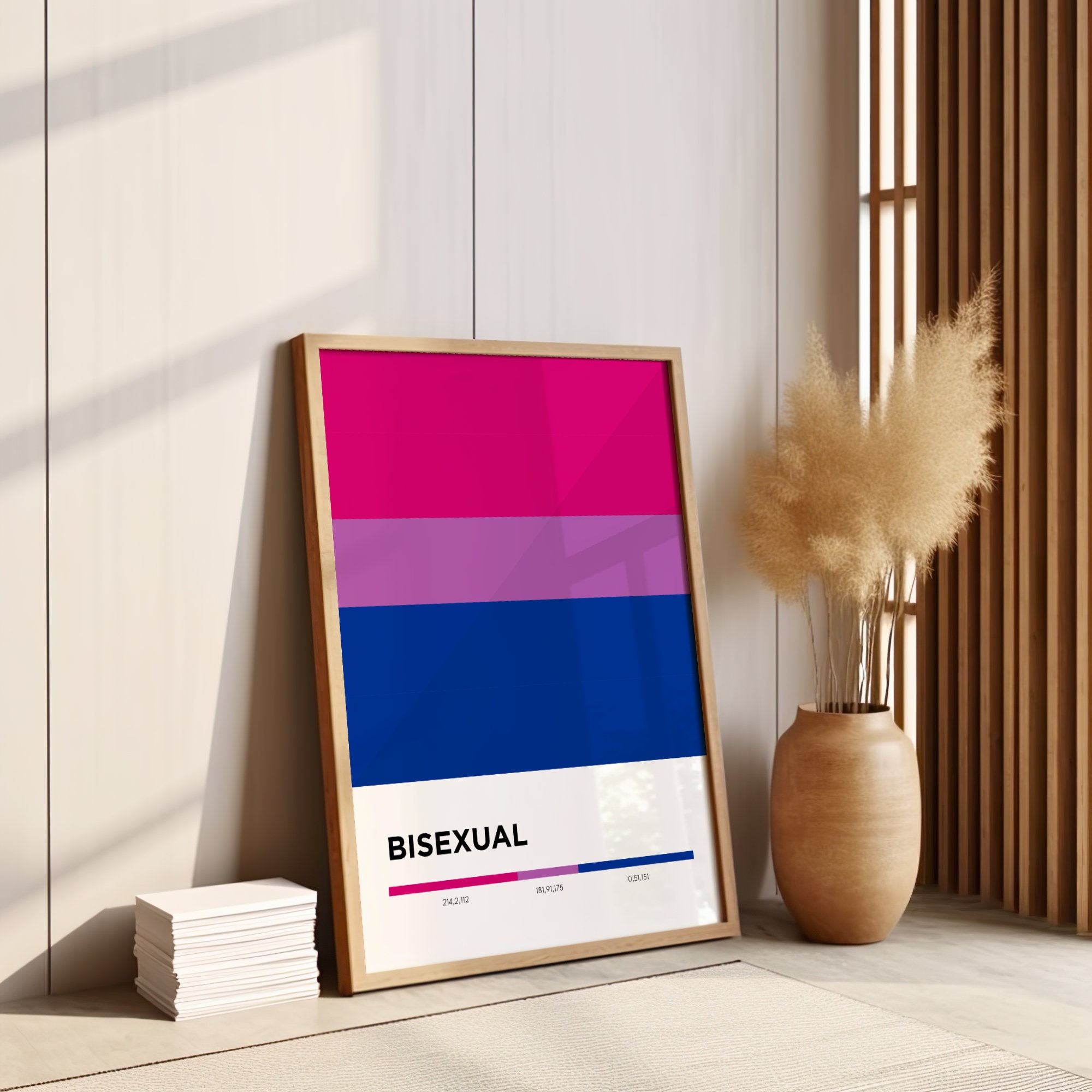 Bisexual Flag Printable Poster LGBT Poster Gender Oriented-based Flag ...