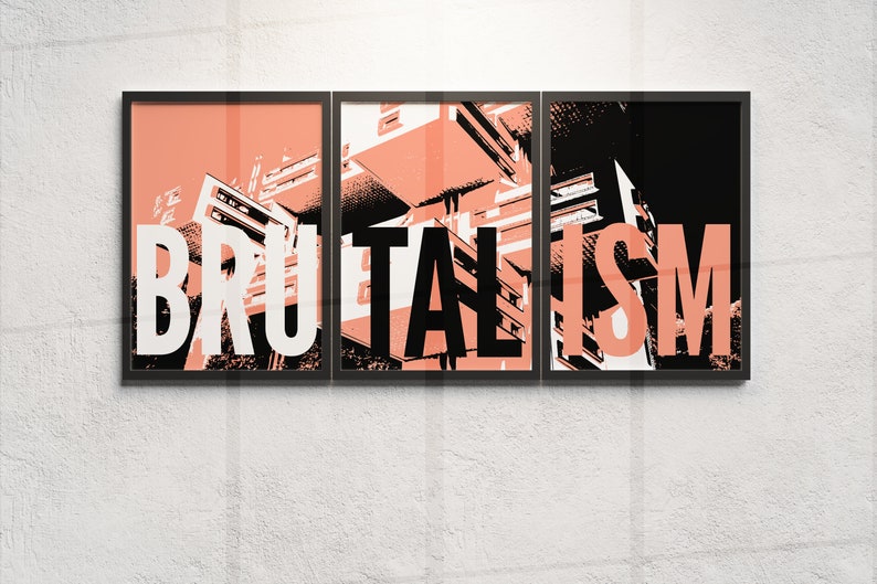 Set of 3 Brutalist Poster | Brutalism Poster | Printable Brutalist ...
