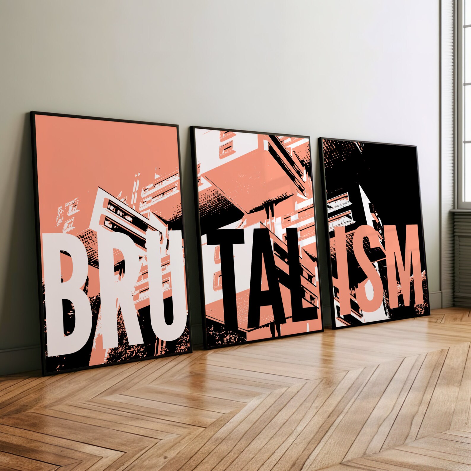 Set of 3 Brutalist Poster | Brutalism Poster | Printable Brutalist ...