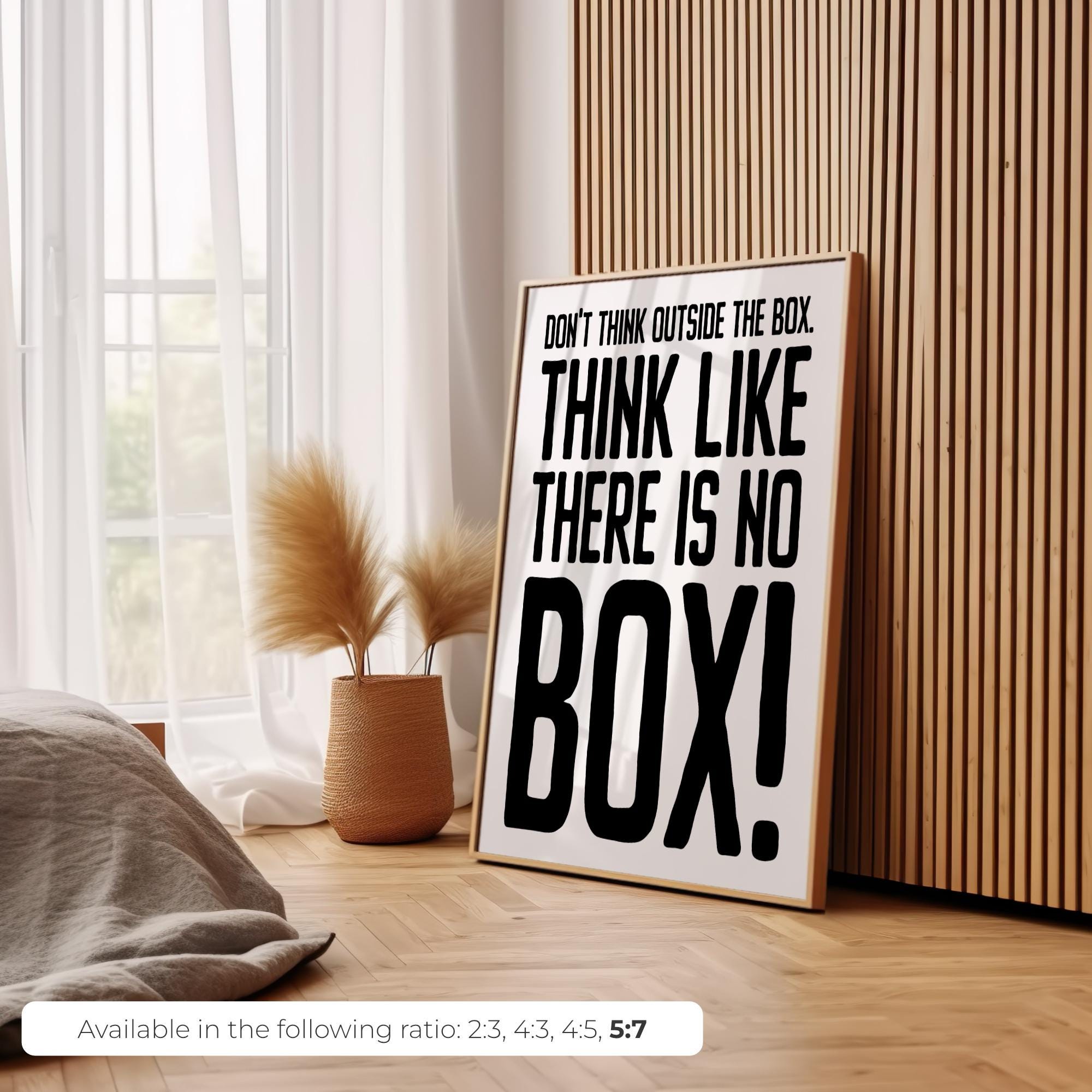 Think Outside the Box Printable Poster: Motivational Typography ...