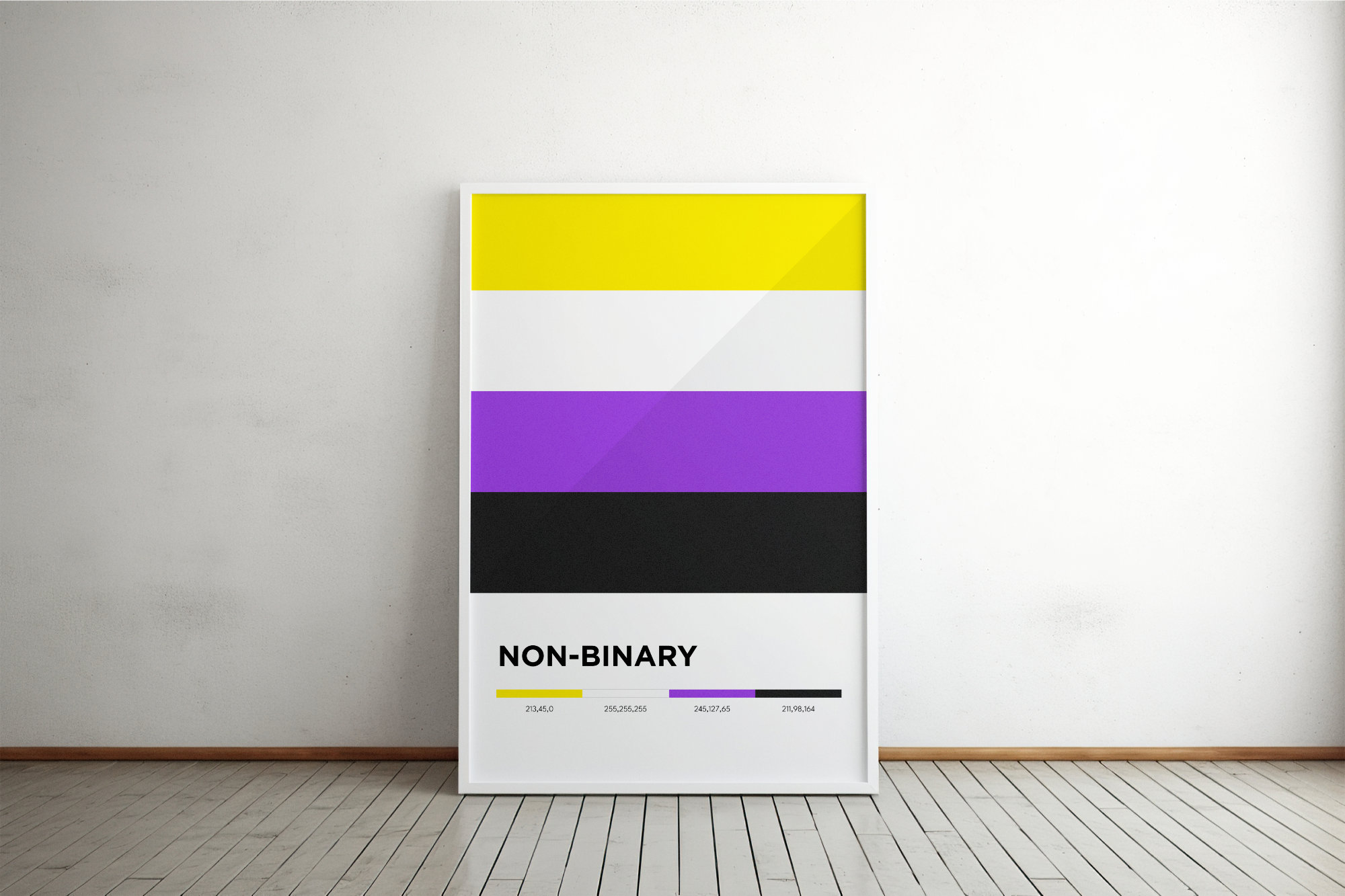 Non-binary Gender Flag Printable Poster LGBT Poster Gender Oriented-based Flag LGBTQ Symbol - Etsy