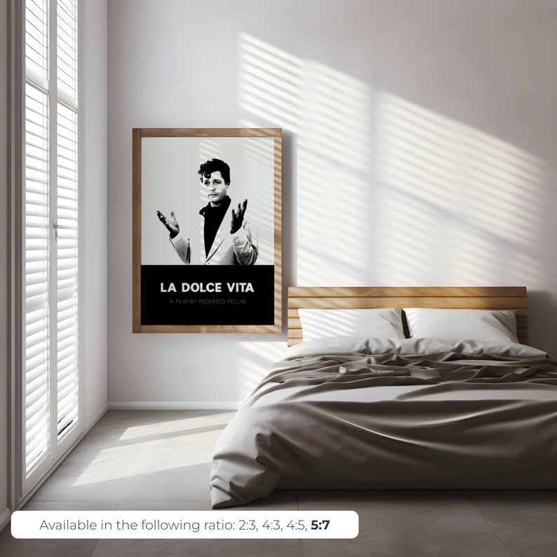 La Dolce Vita Minimal Movie Poster Cinema Poster Italian 60's Movie ...