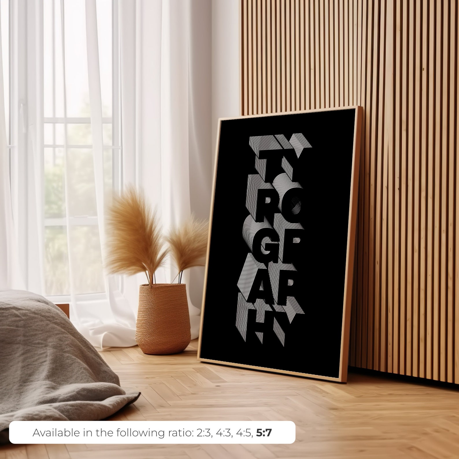 Typography Printable Poster | Black and White | 3d Effect Poster ...