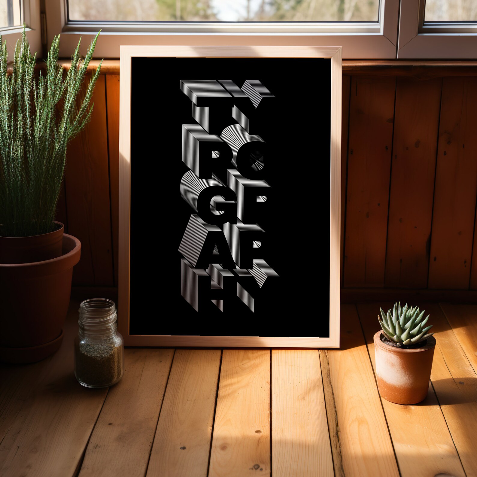 Typography Printable Poster | Black and White | 3d Effect Poster ...