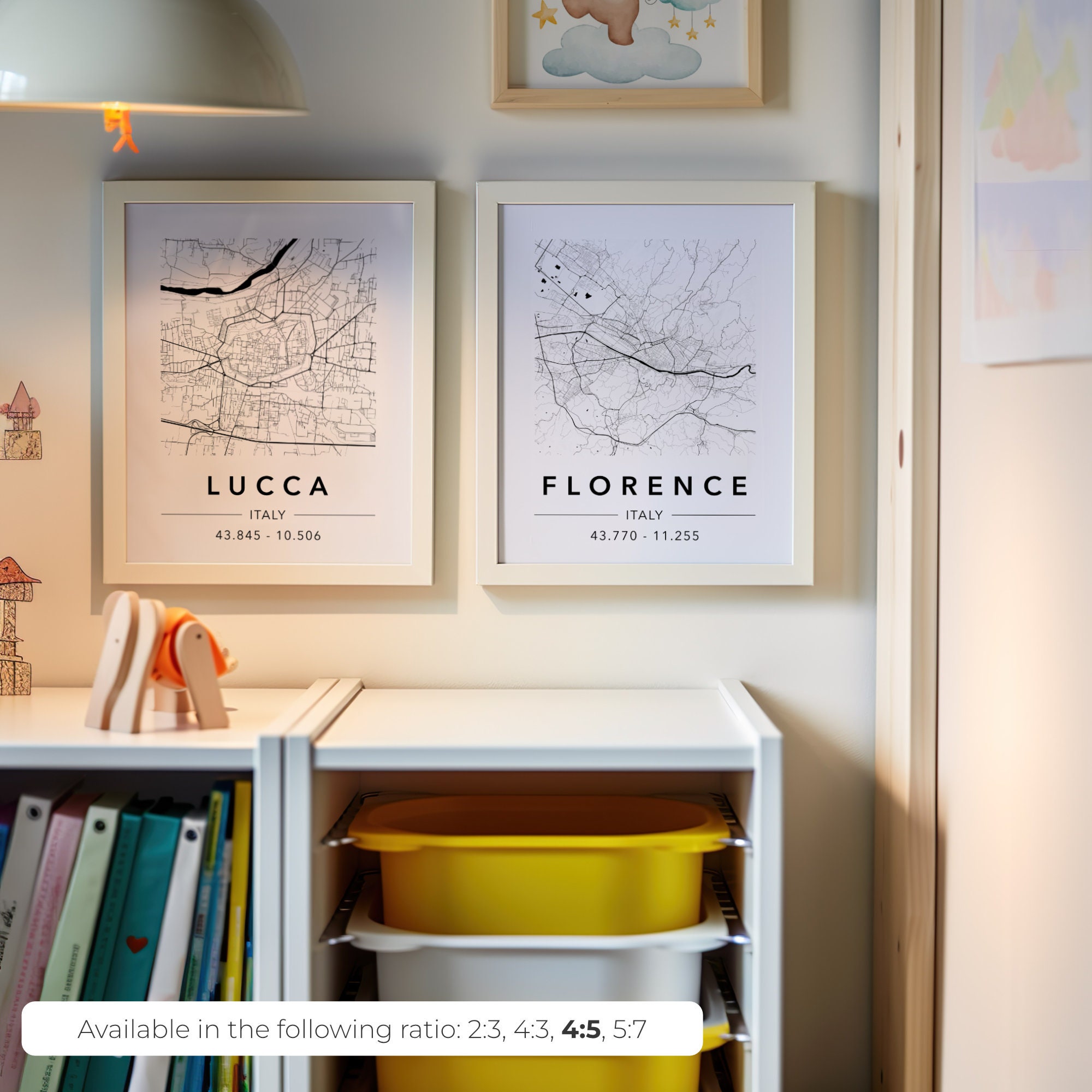 Lucca Minimal Map Map of Lucca Printable Map Italian City Black & White ...