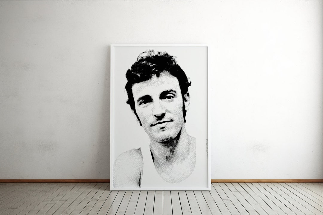 Bruce Springsteen Portrait Printable Poster | Rock Legend | Black and ...