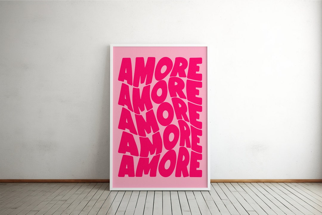 Amore Typography Printable Poster | Italian Love | Passion in Italian ...