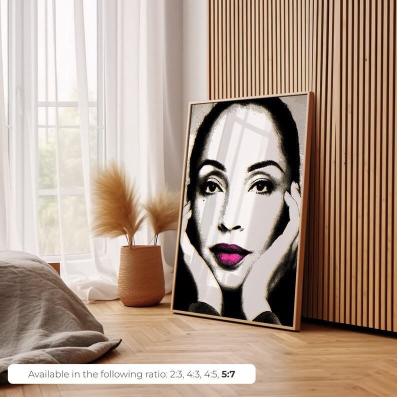 Sade Halftone Portrait Printable Poster | Pop Legend Portrait - Etsy