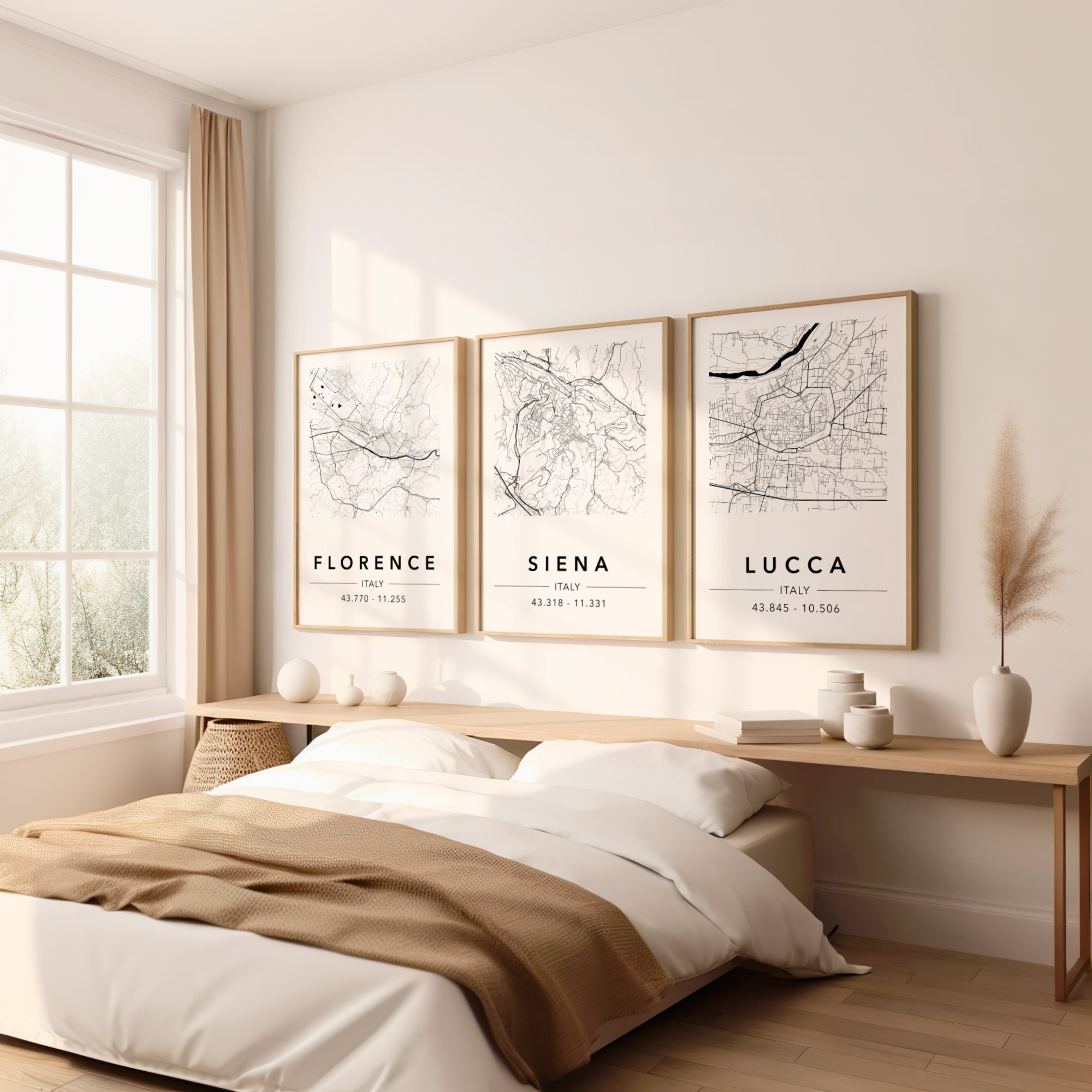 Lucca Minimal Map Map of Lucca Printable Map Italian City Black & White ...