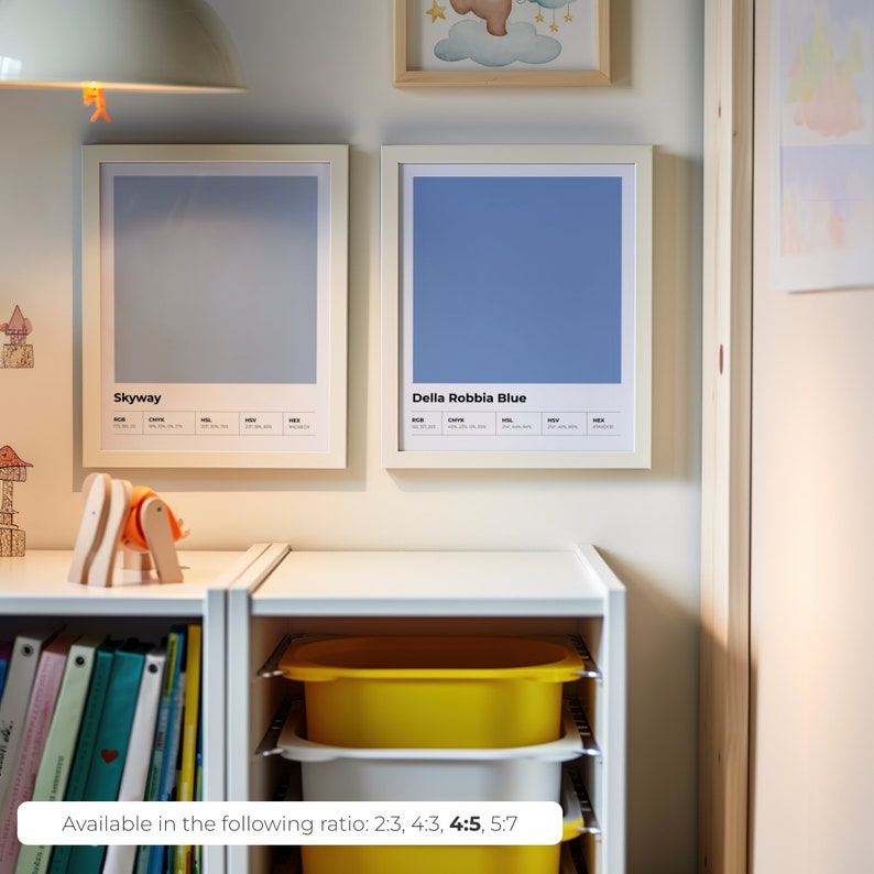 Set of 3 Pantone Colors Poster in Blue | Pantone Ultramarine | Pantone ...