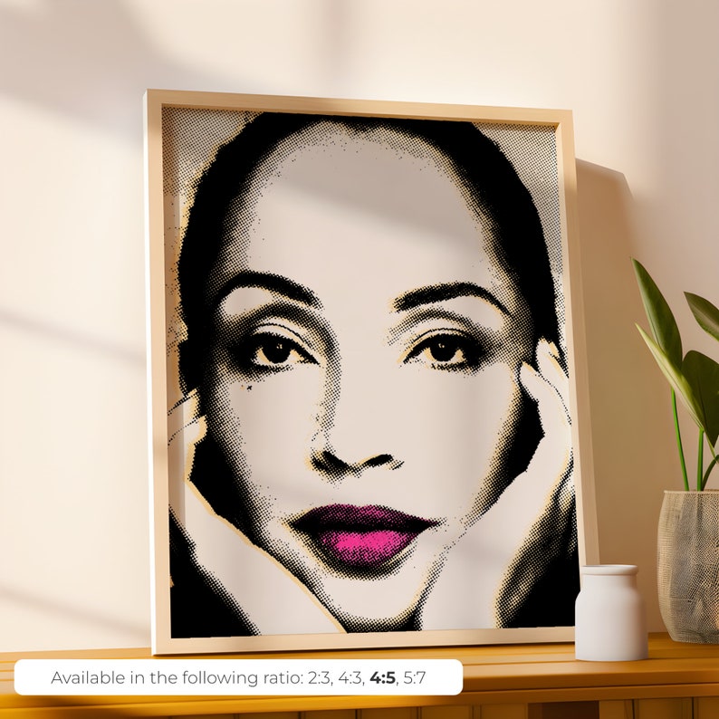 Sade Halftone Portrait Printable Poster | Pop Legend Portrait - Etsy