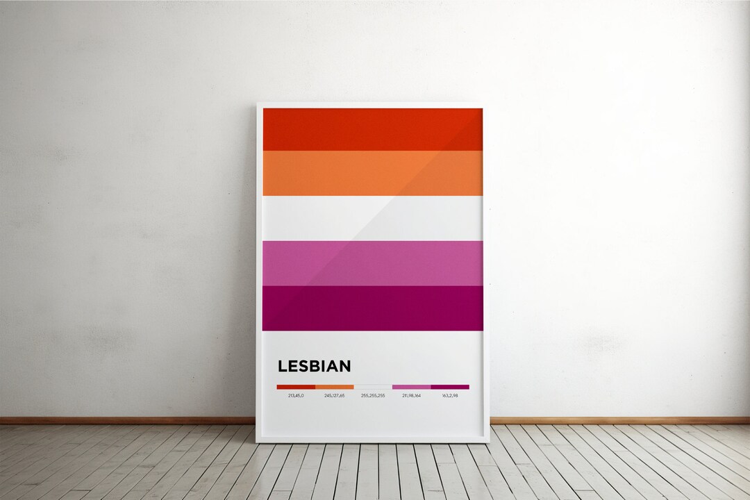 Lesbian Flag Printable Poster | LGBTQ Poster | LGBT Symbol | Printable ...