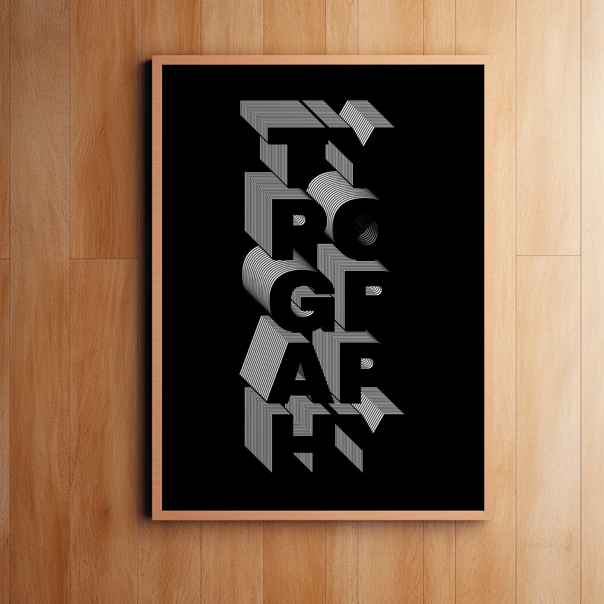 Typography Printable Poster | Black and White | 3d Effect Poster ...