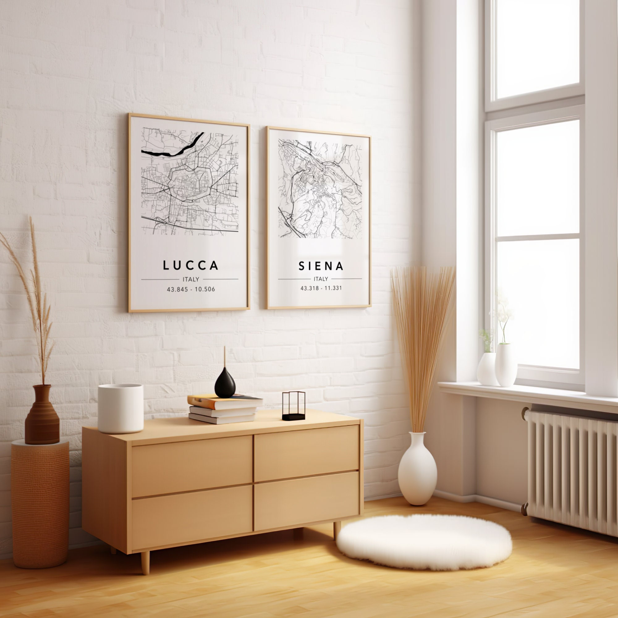 Lucca Minimal Map Map of Lucca Printable Map Italian City Black & White ...