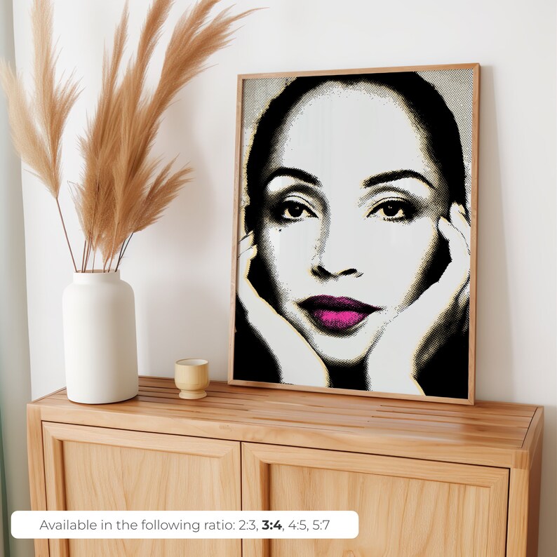 Sade Halftone Portrait Printable Poster | Pop Legend Portrait - Etsy