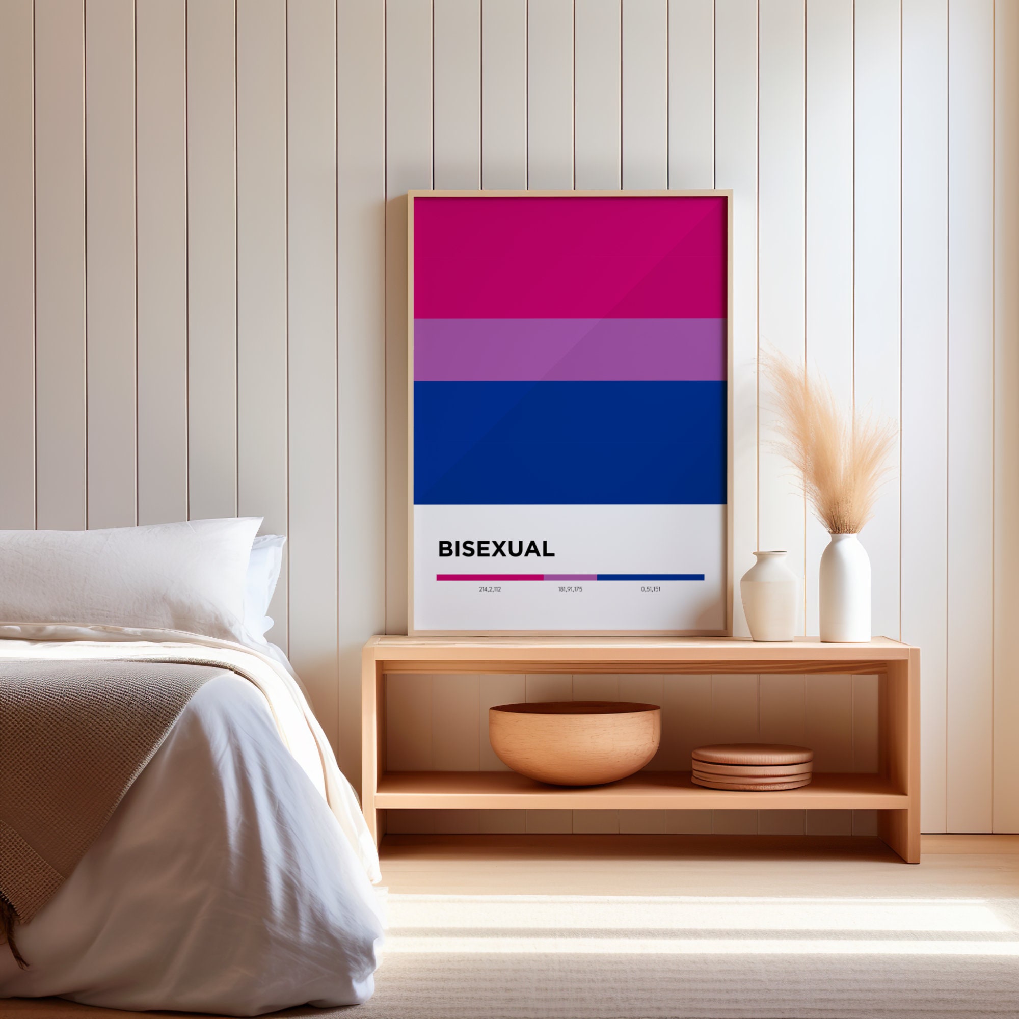 Bisexual Flag Printable Poster LGBT Poster Gender Oriented-based Flag ...