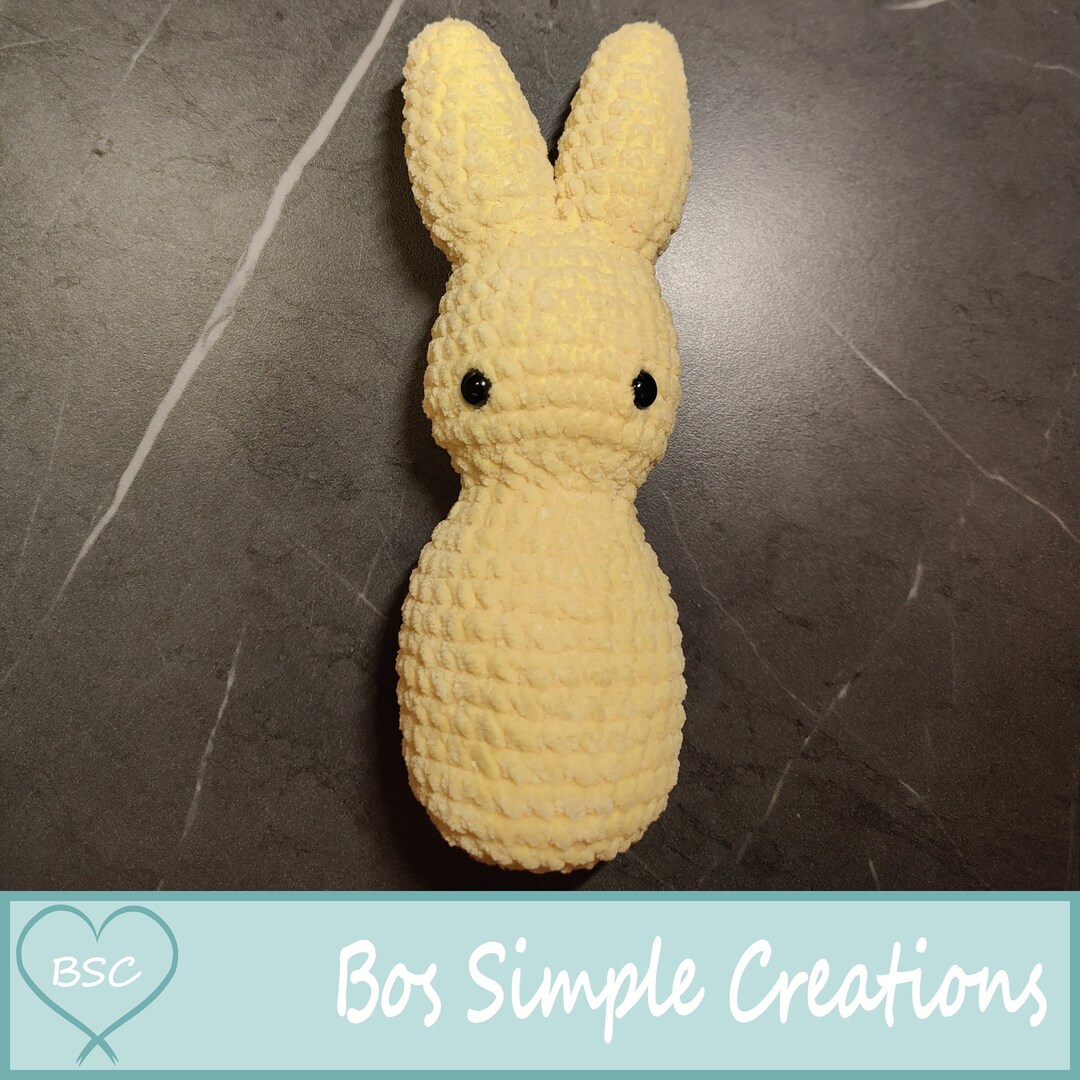 No Sew Peep Bunny Crochet Pattern NL Easter Peeps Pattern Adorable Cute ...