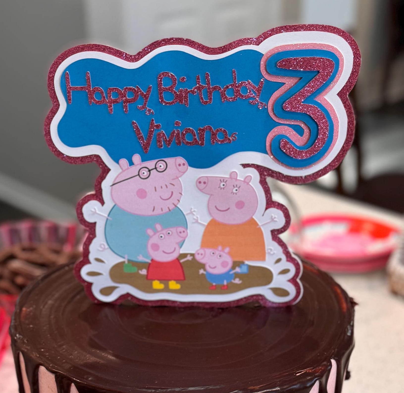 Personalized 3D Cardstock Cake Topper - Etsy