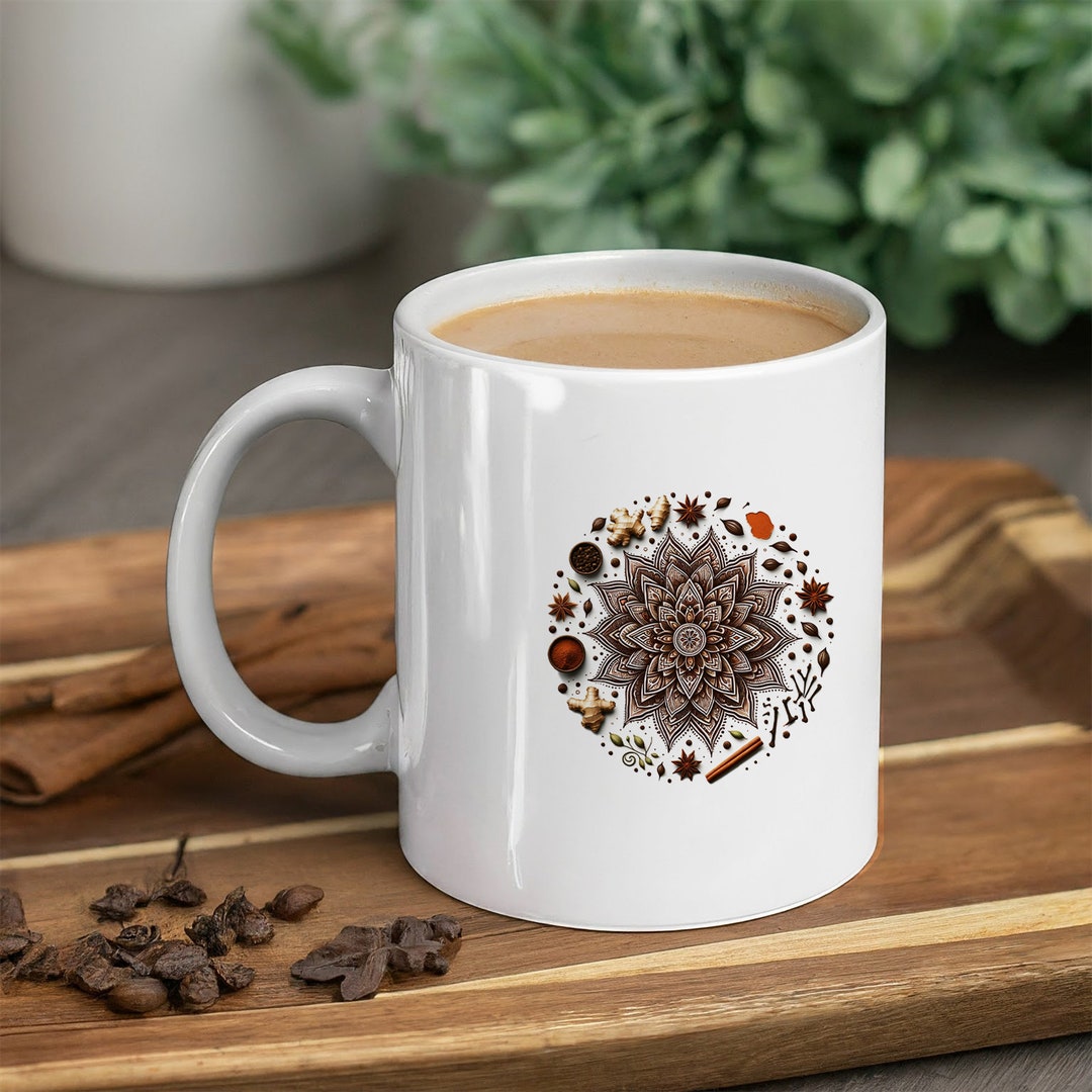 Mandala of Chai Elegance Ceramic Mug 11oz: Spiced Mandala Design ...