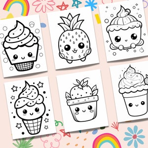 Cute Kawaii Coloring Pages for Kids Toddlers Preschoolers, 30 Pages ...