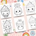 Cute Kawaii Coloring Pages for Kids Toddlers Preschoolers, 30 Pages ...