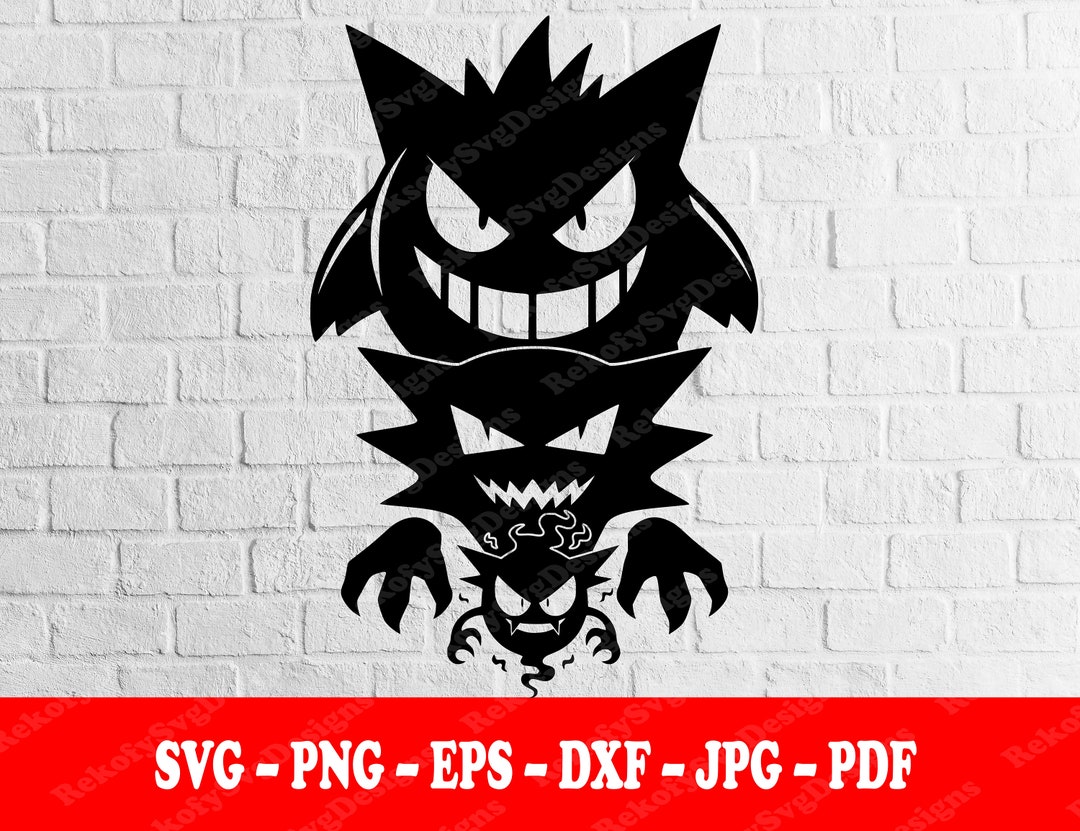 GENGAR EVOLUTION, Pokemon, Svg, T-shirt Design, Sticker, Mug Wrap ...