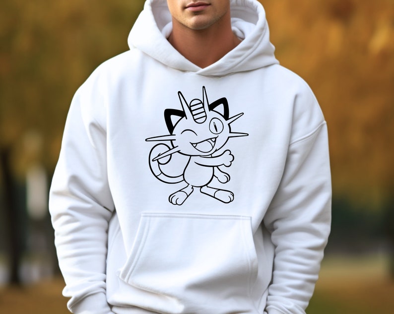 MEOWTH Pokemon, 4 Pack, Silhouette, Outline, Svg Png, T-shirt Design ...