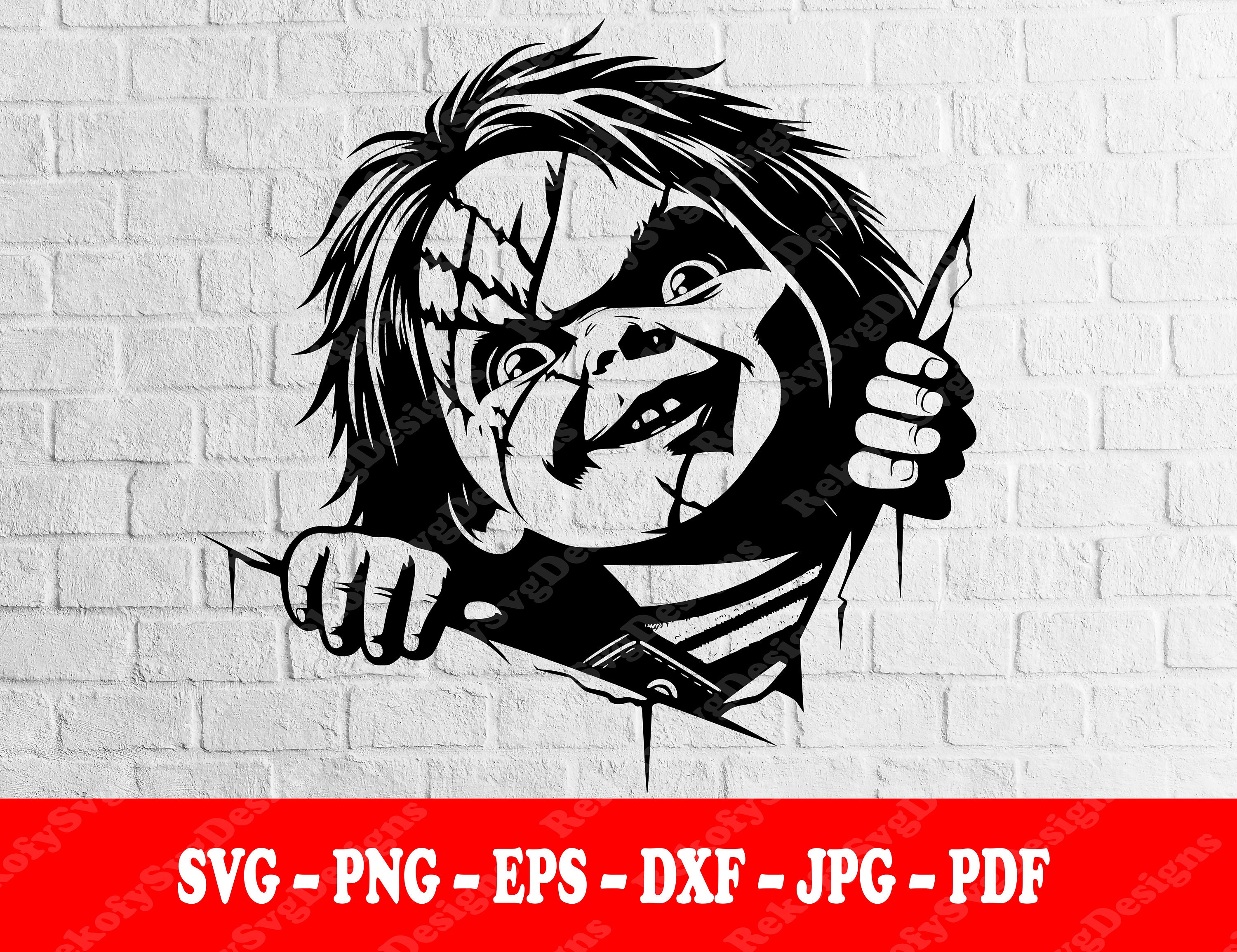 PEEKING CHUCKY SVG, Vector, Cricut, Camiseta, Pegatina, Diseño de ...