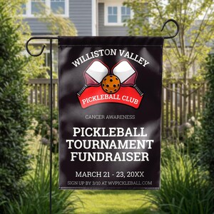Personalized Pickleball Tournament Garden Flag, Custom Sports Club Yard ...