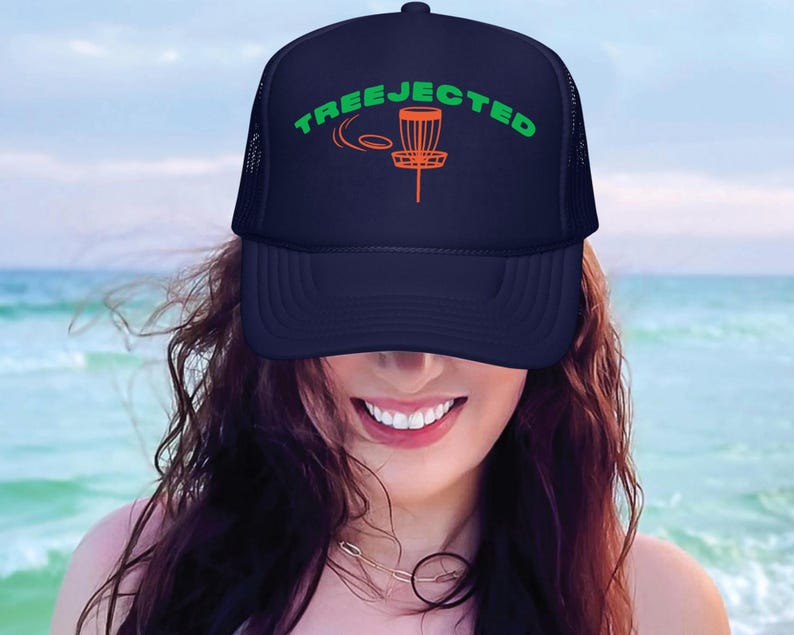 Treejected Trucker Hat, Funny Disc Golf Mesh Cap, Frisbee Golf Snapback ...