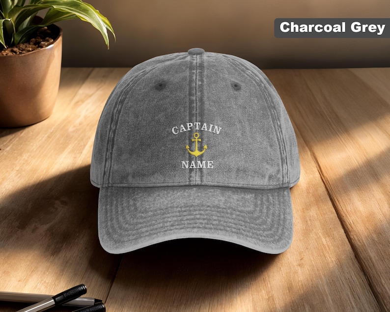 Captain First Mate Embroidered Hat, Personalized Sailing Cap, Anchor ...