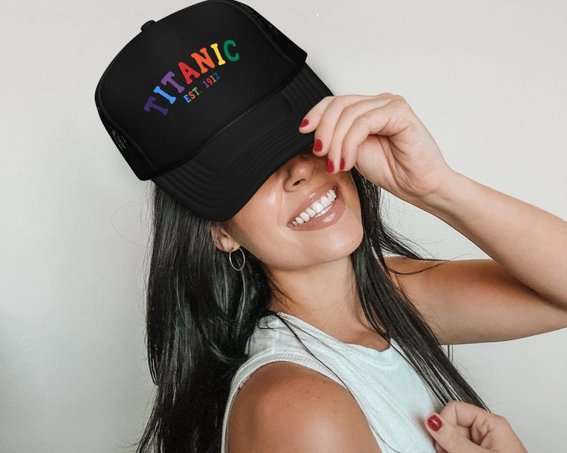 Titanic Est 1912 Trucker Hat, Dark Humor Mesh Cap, Ironic Printed ...