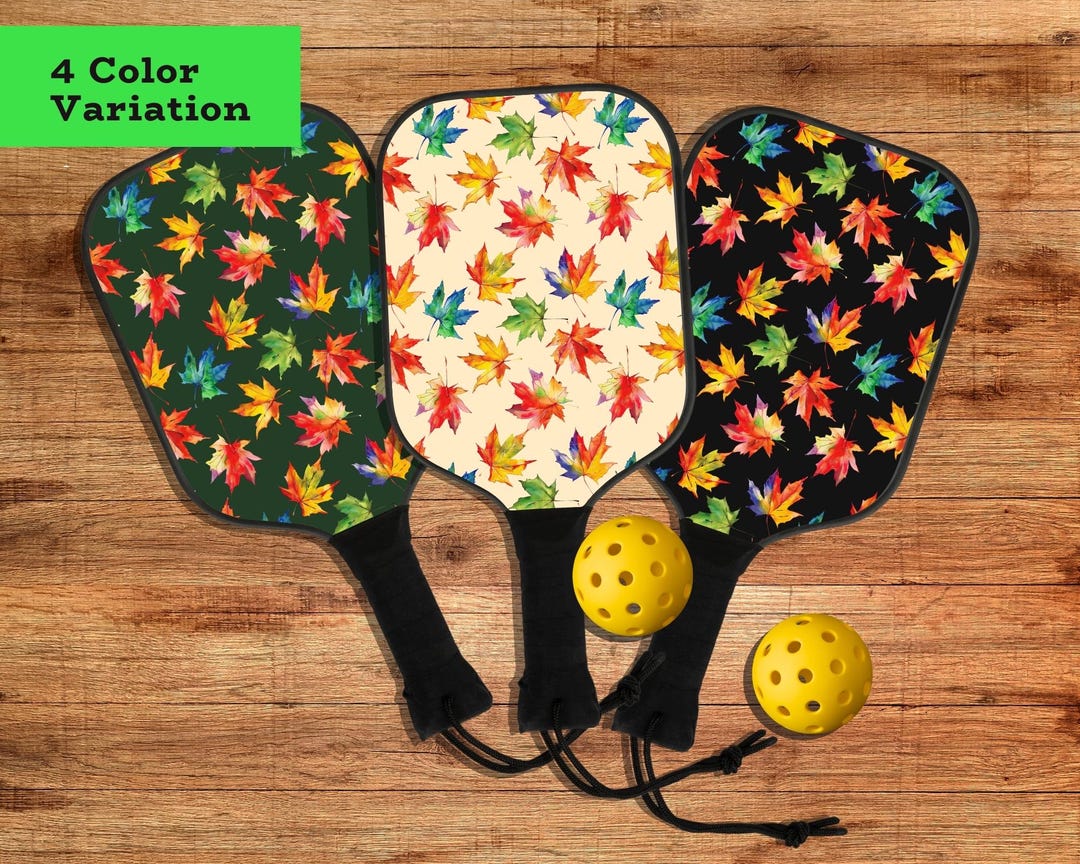 Fall Pickleball Paddle, Autumn Colorful Leaf Paddle Gift, Thanksgiving ...