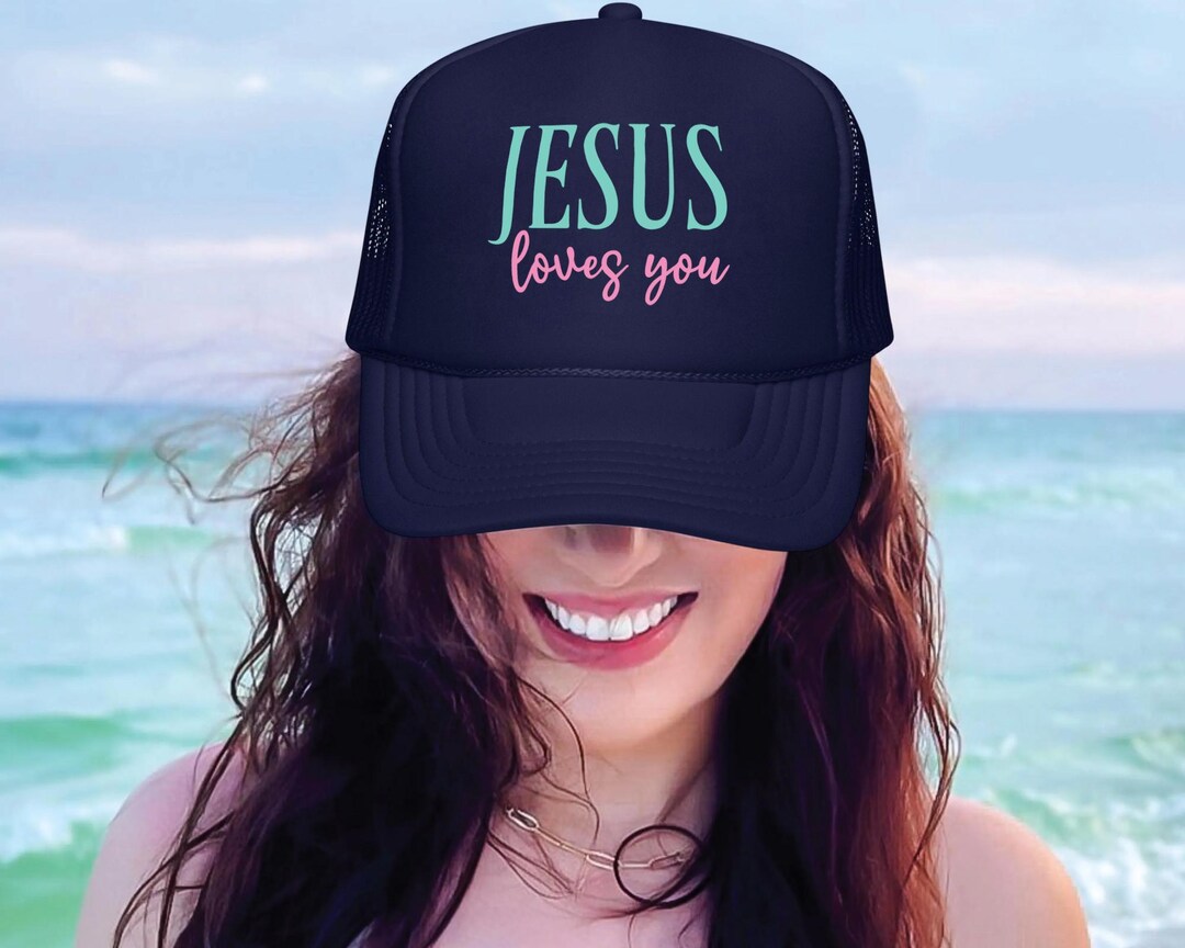 Jesus Loves You Trucker Hat, Christian Faith Mesh Cap, Religious ...