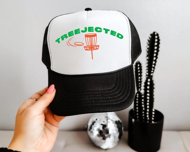 Treejected Trucker Hat, Funny Disc Golf Mesh Cap, Frisbee Golf Snapback ...