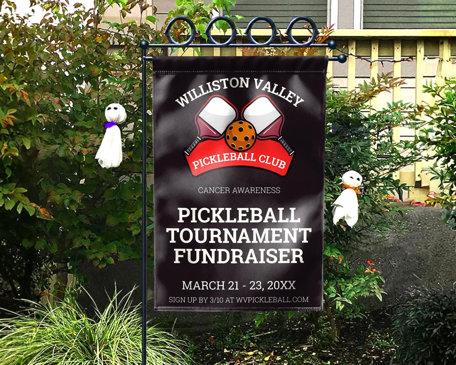 Personalized Pickleball Tournament Garden Flag, Custom Sports Club Yard ...