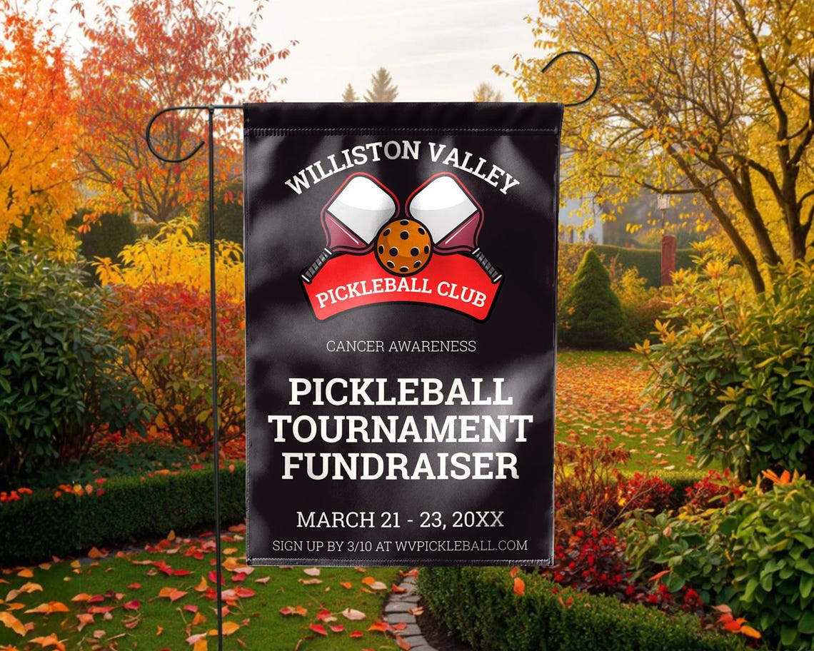 Personalized Pickleball Tournament Garden Flag, Custom Sports Club Yard ...