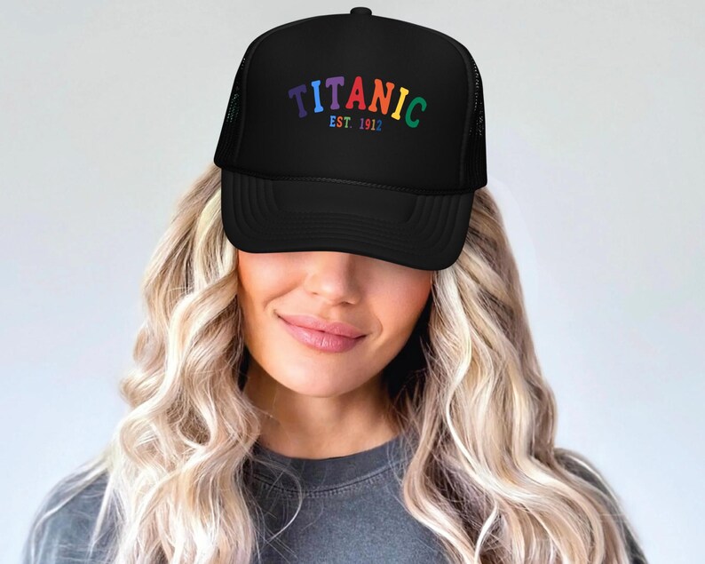Titanic Est 1912 Trucker Hat, Dark Humor Mesh Cap, Ironic Printed ...
