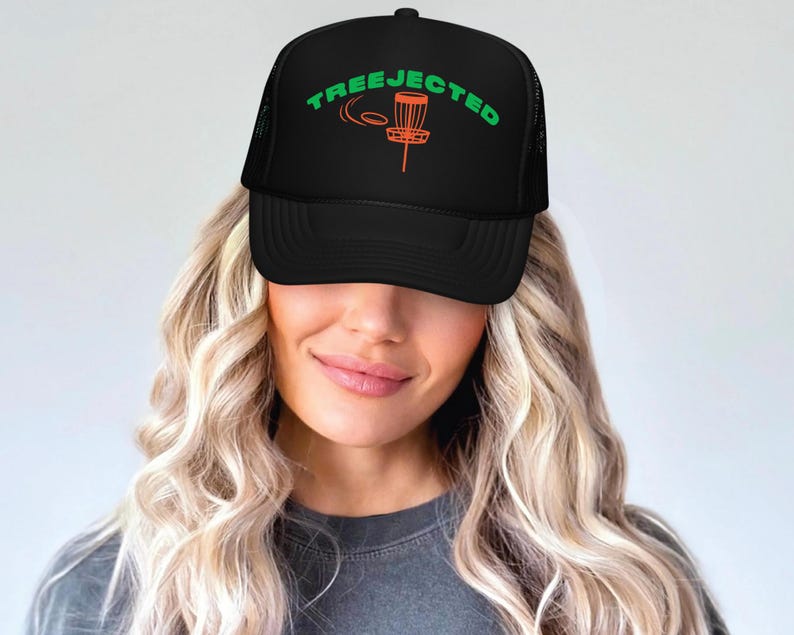 Treejected Trucker Hat, Funny Disc Golf Mesh Cap, Frisbee Golf Snapback ...
