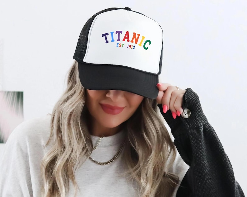 Titanic Est 1912 Trucker Hat, Dark Humor Mesh Cap, Ironic Printed ...