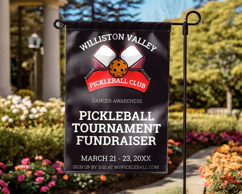 Personalized Pickleball Tournament Garden Flag, Custom Sports Club Yard ...
