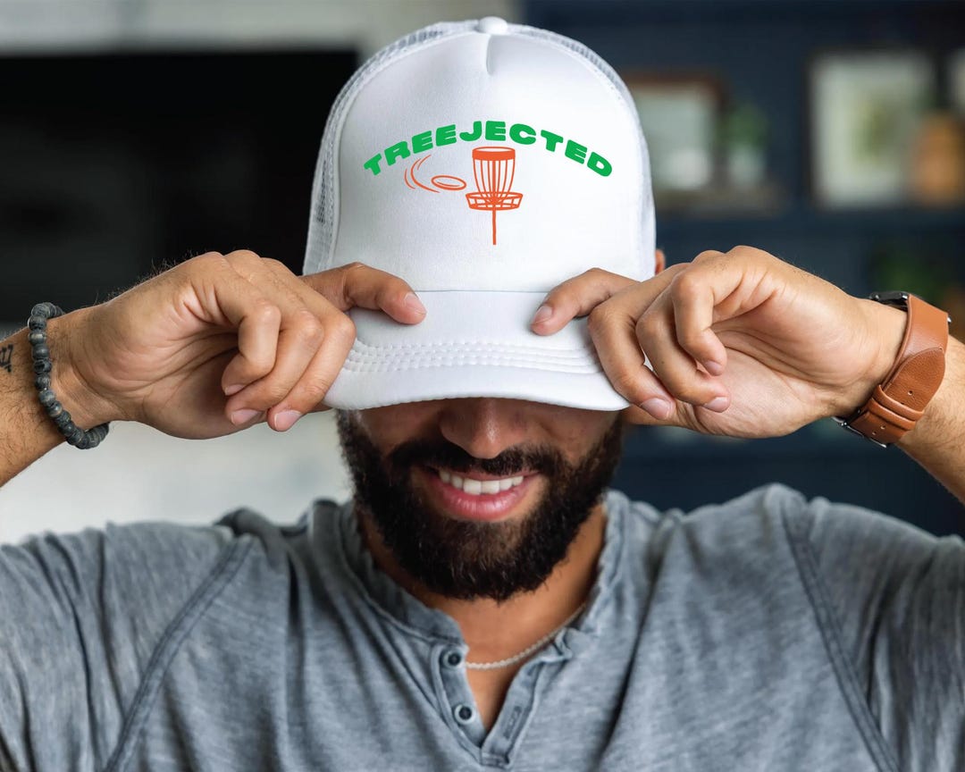Treejected Trucker Hat, Funny Disc Golf Mesh Cap, Frisbee Golf Snapback ...