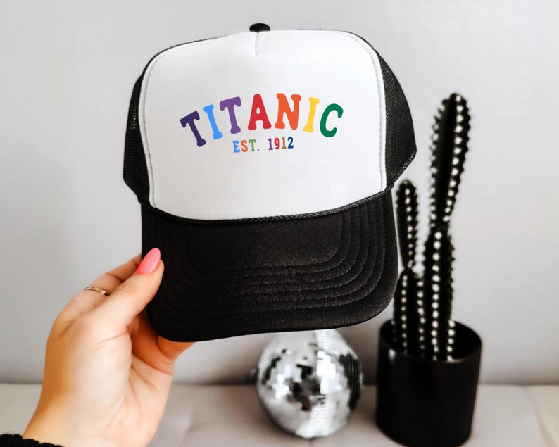 Titanic Est 1912 Trucker Hat, Dark Humor Mesh Cap, Ironic Printed ...