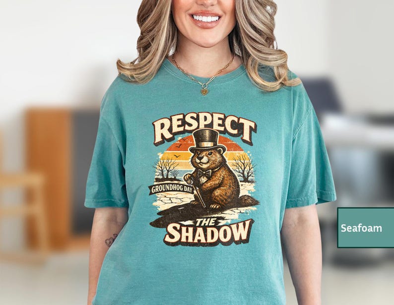 Respect the Groundhog Comfort Colors Shirt, Funny Groundhog Day ...