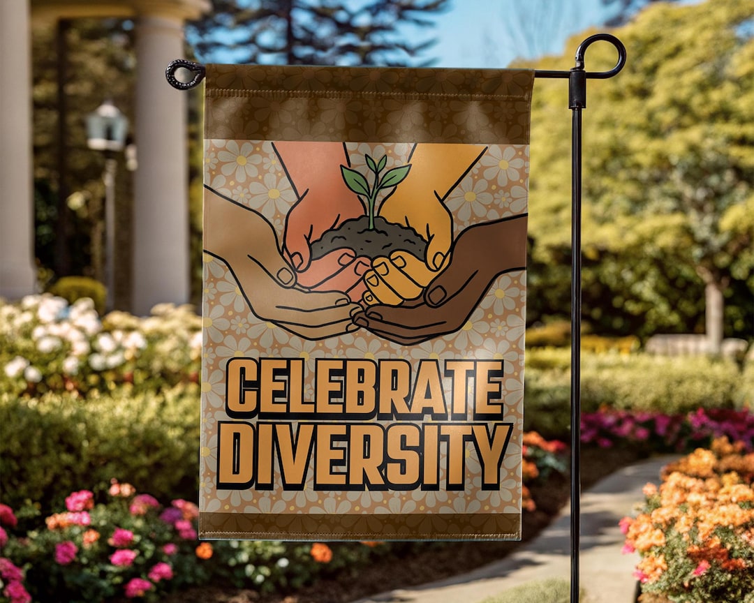 Celebrate Diversity Plant Tree Garden Flag Equality Unity Earth Day ...