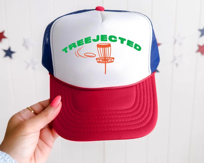 Treejected Trucker Hat, Funny Disc Golf Mesh Cap, Frisbee Golf Snapback ...